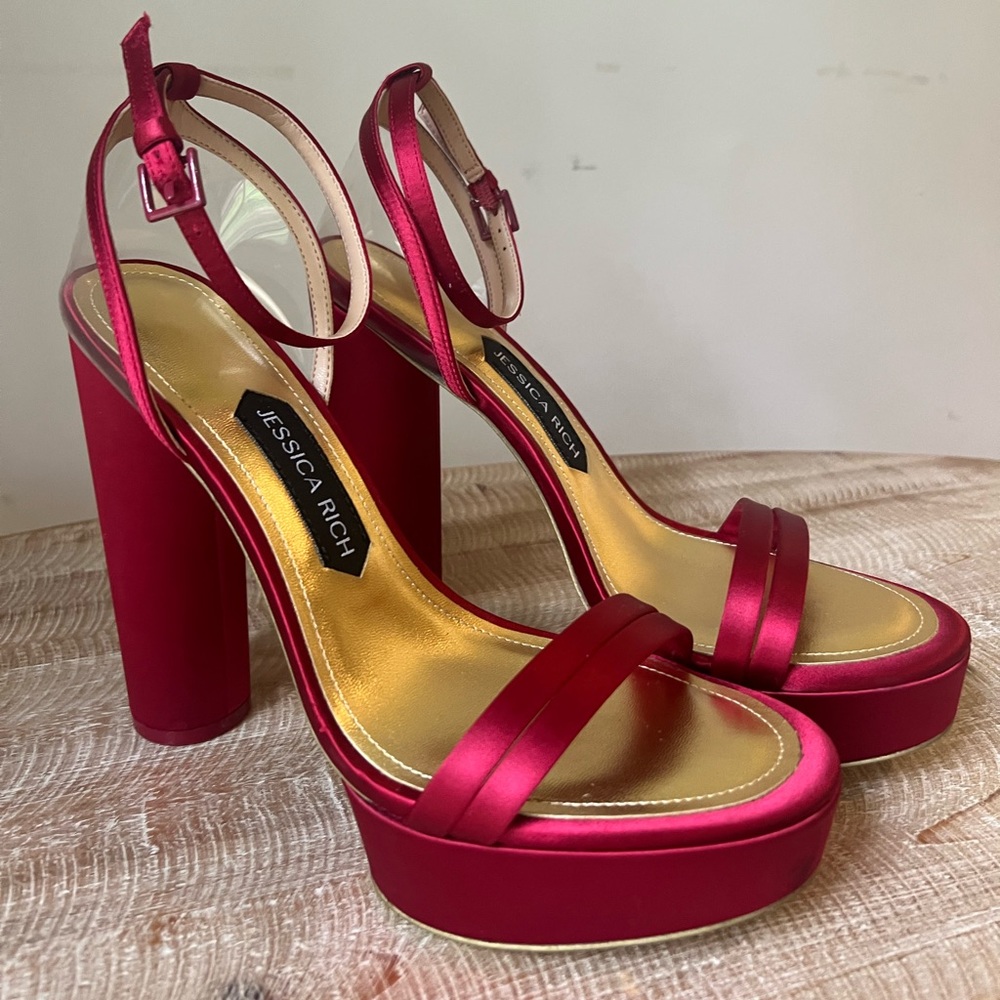 Jessica Rich Burgundy Platform Sandals Size 40 - Gem